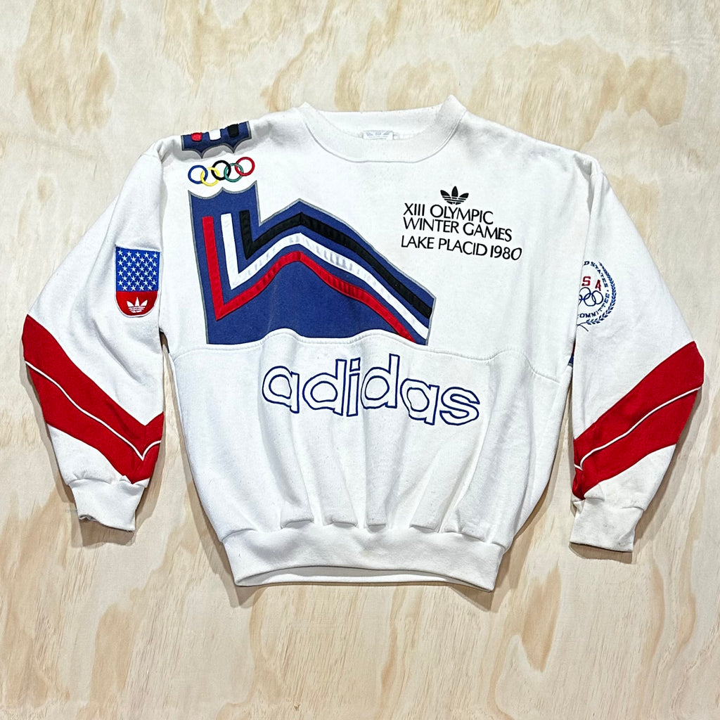 Vintage 80's Adidas Lake Placid Crewneck 1980s Olympic Games Sweatshir ...
